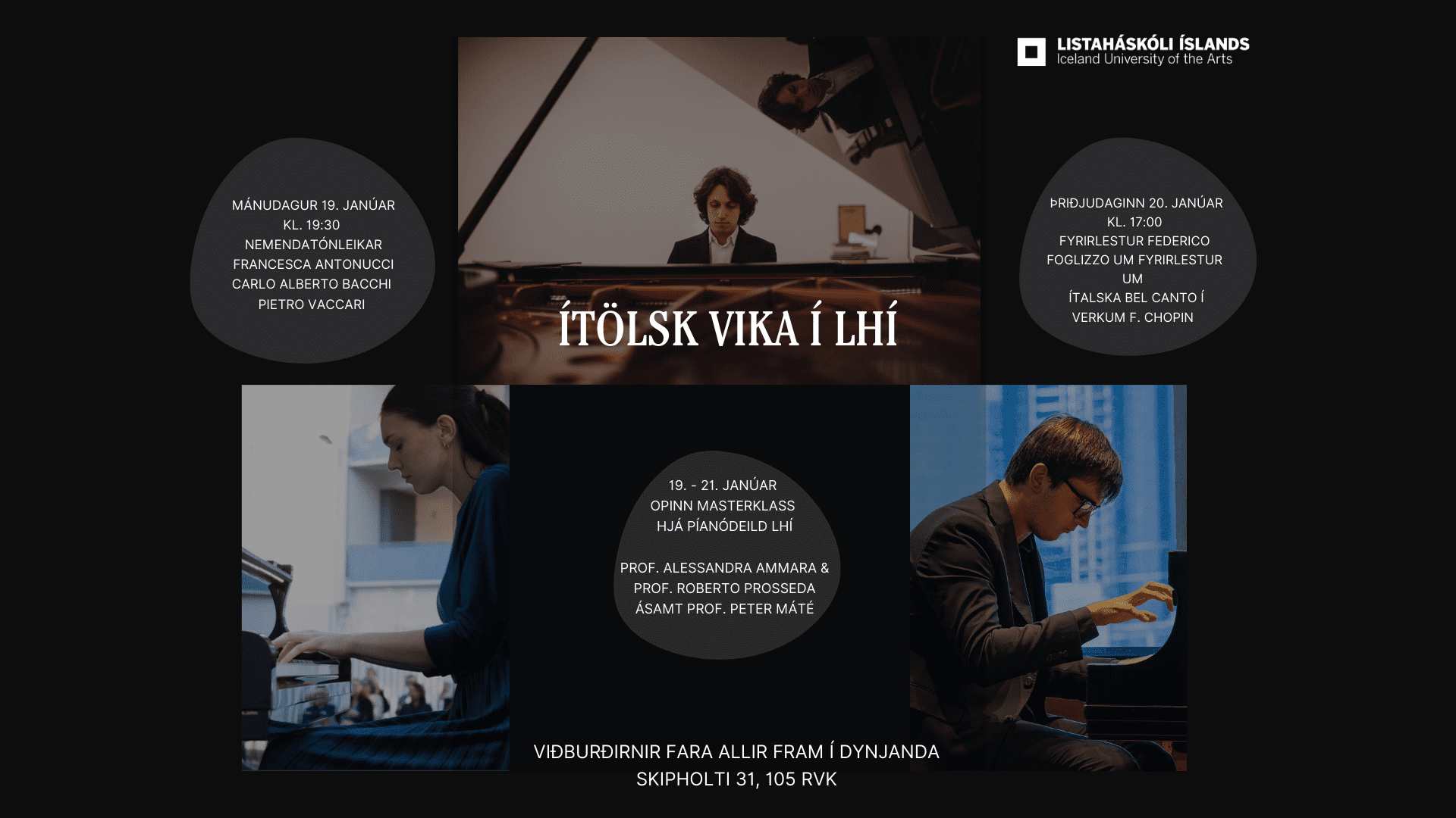Italian Piano Week at LHÍ | Iceland Academy of the Arts